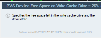 Is PVS device write cache free disk space" still not available to use as a stress indicator in ...