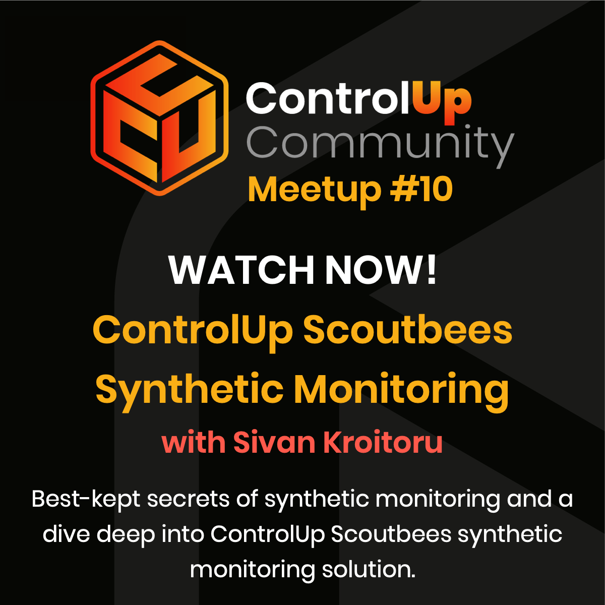 Meetup #10 – Best-Kept Secrets of Synthetic Monitoring with Sivan Kroitoru