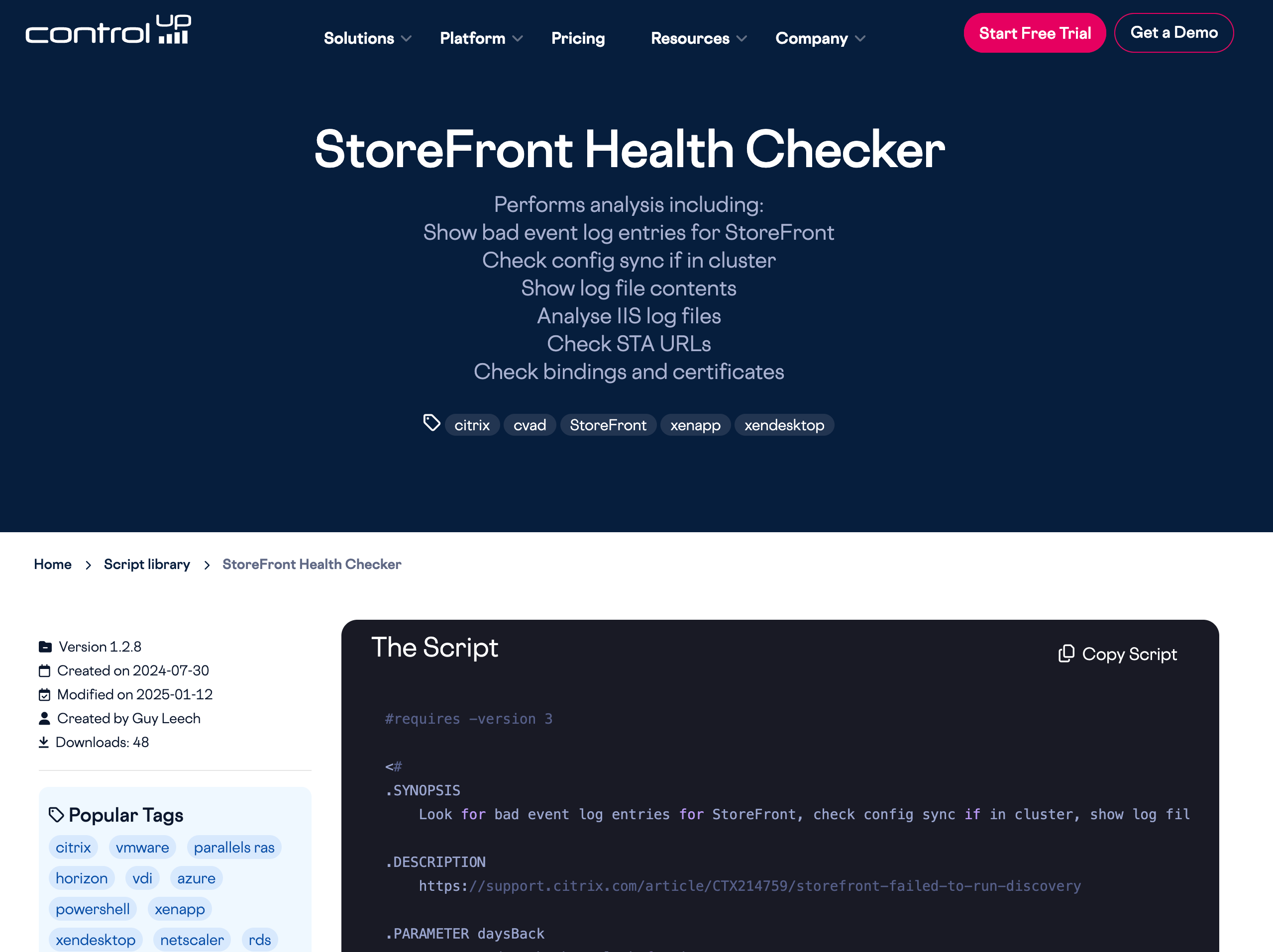 ControlUp StoreFront Health Checker | ControlUp Community